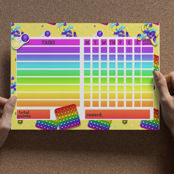PERSONALISED ALUMINIUM FIDGET REWARD CHART, MAGNETS & PEN – Inspired by ...